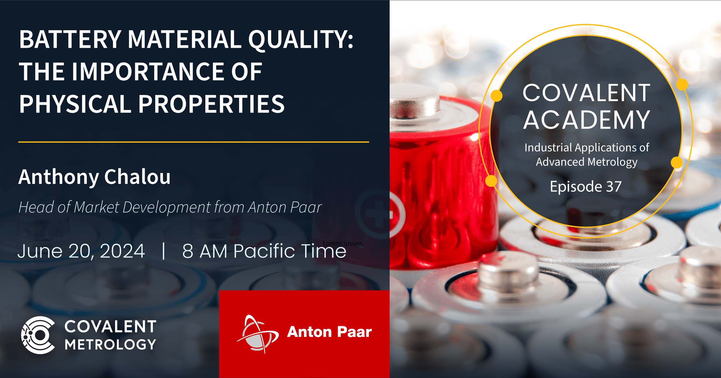 Webinar Event: Battery Material Quality: The Importance of Physical ...